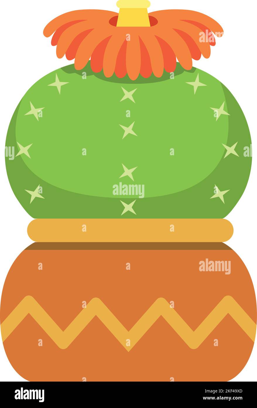 Blooming cactus in ceramic pot. Succulent flower icon Stock Vector ...
