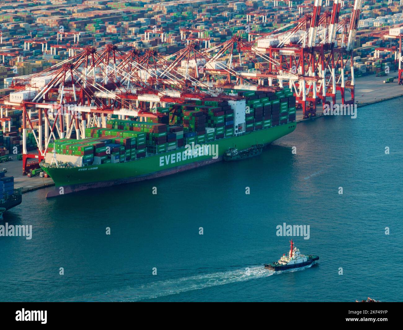 Busy scene at the Qingdao Port in Qingdao City, east China's Shandong ...