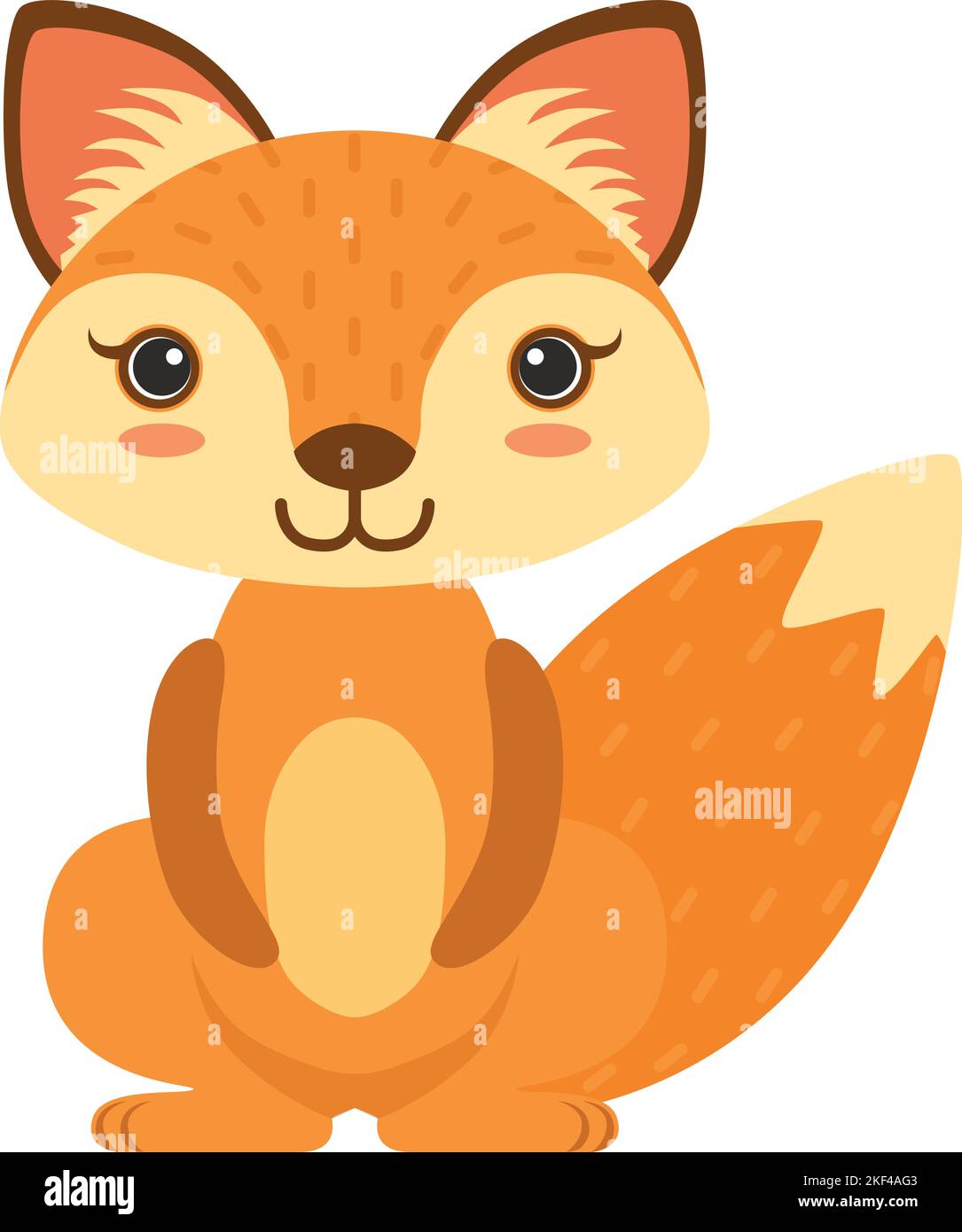 Cartoon baby fox. Cute forest animal character Stock Vector Image & Art ...