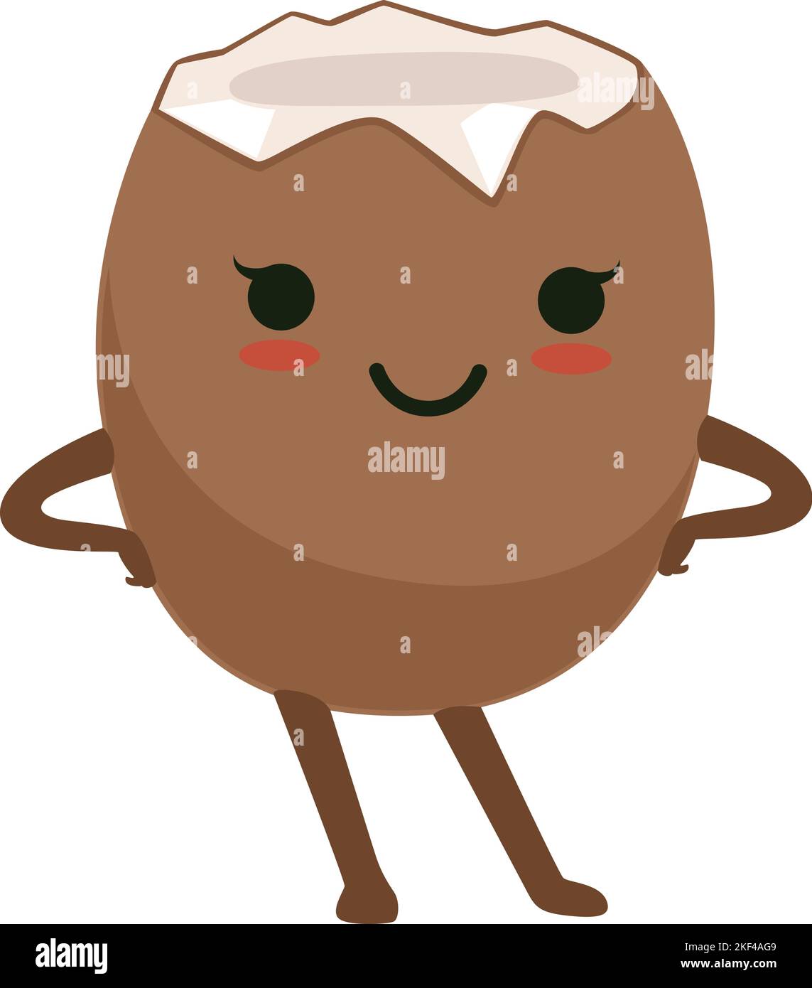 Coconut cute mascot. Happy smiling tropical character Stock Vector ...