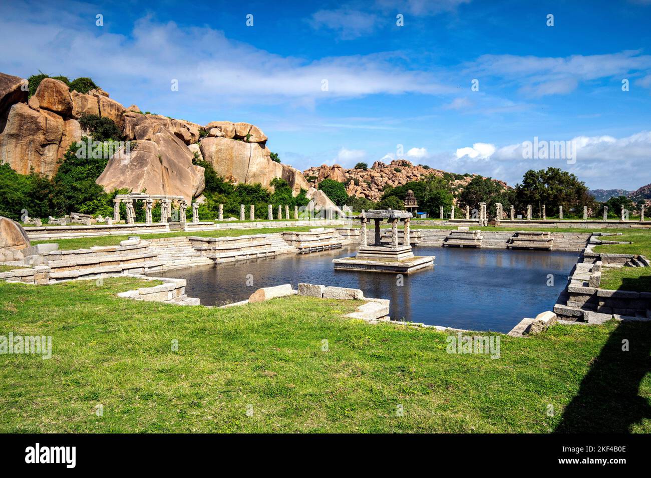 Achyutaraya temple ruins, a UNESCO heritage site in Hampi, India Stock ...