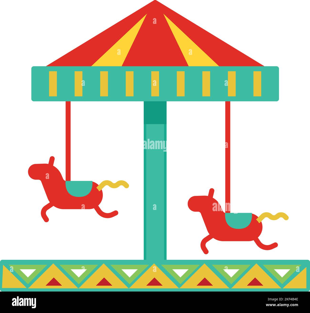 Carousel icon. Horse riding attraction. Amusement park icon Stock ...