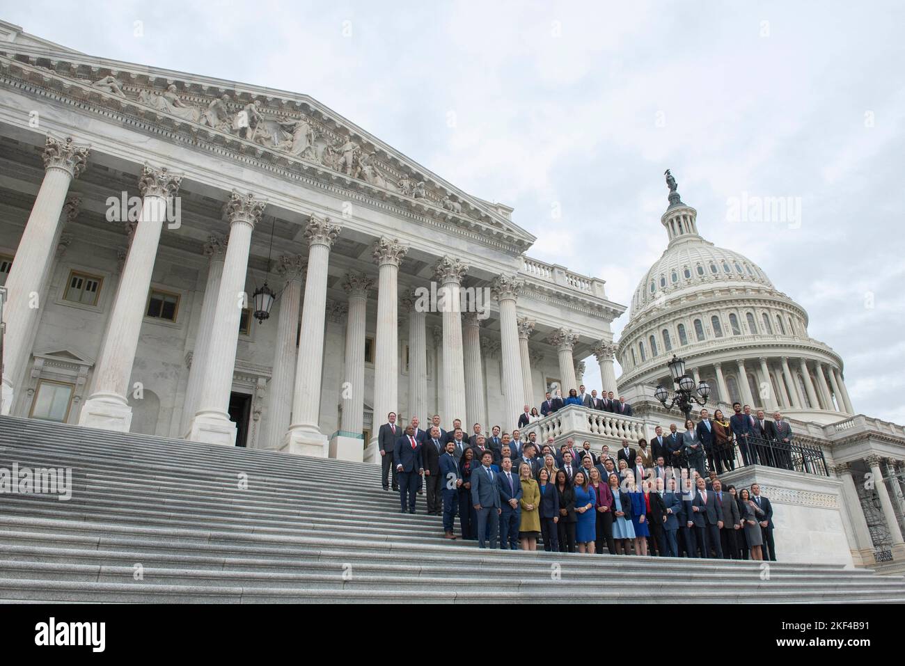New Members of Congress pose for a ‘class photo’ at the US Capitol, on ...