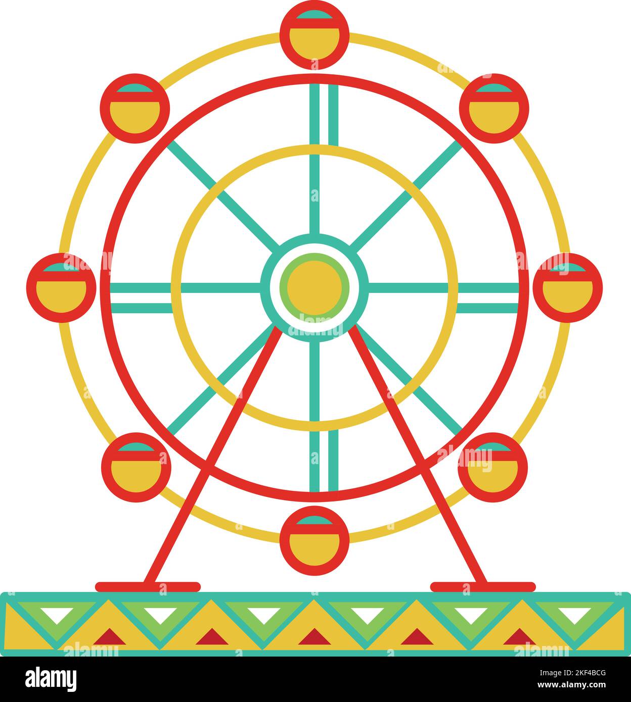 Amusement park icon. Funfair ride. Ferris wheel Stock Vector Image ...