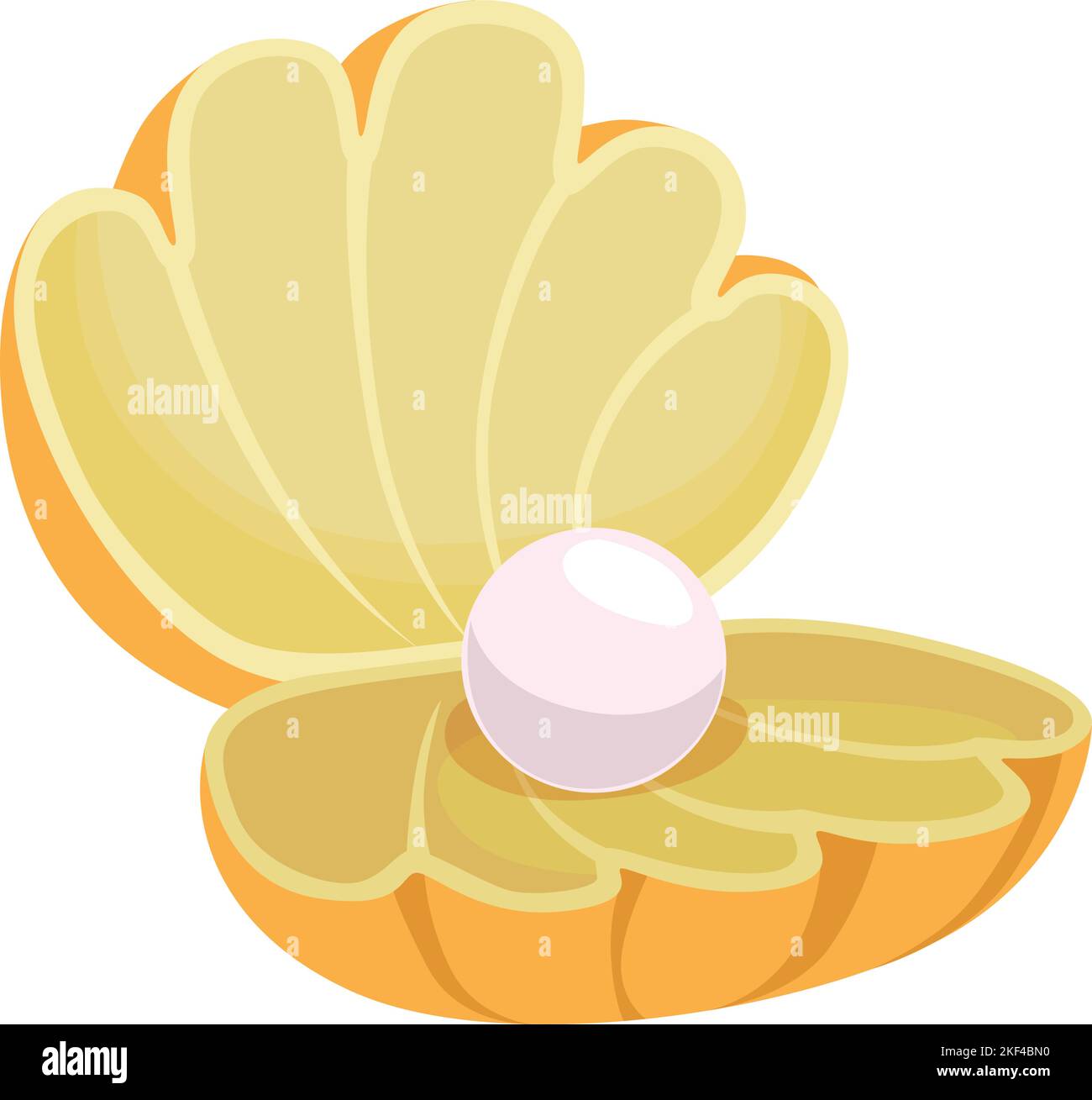 Pearl in clam shell. Cartoon underwater fauna icon Stock Vector Image ...