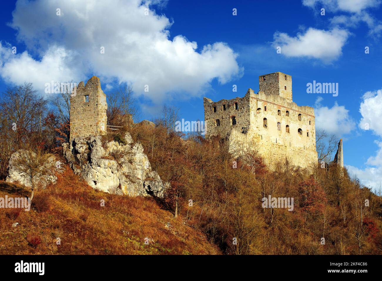 Burgruine Niederhaus • Landkreis Donau-Ries, Bayern, Deutschland Stock ...