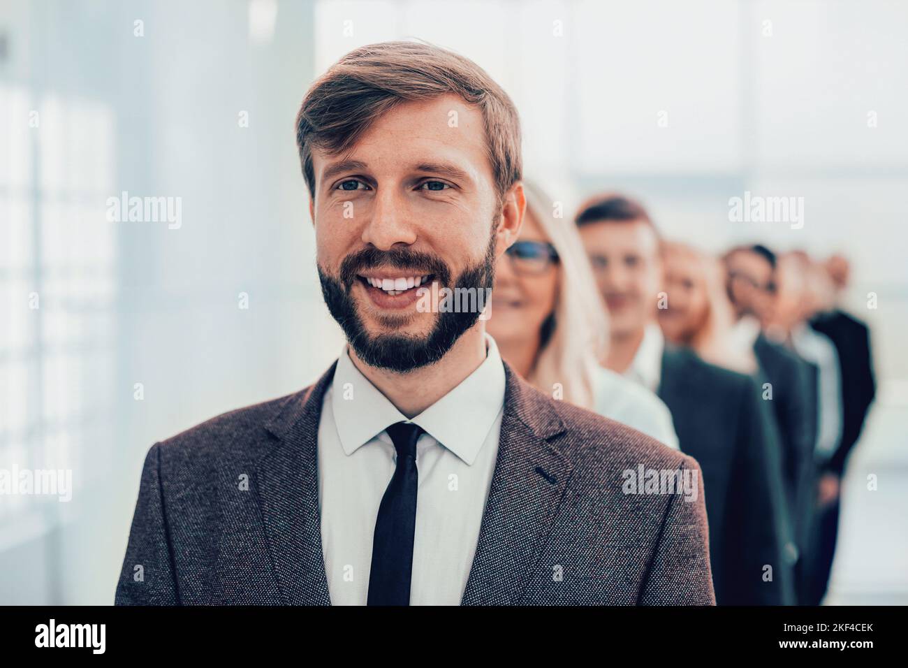 Manager staff standing office line up hi-res stock photography and ...