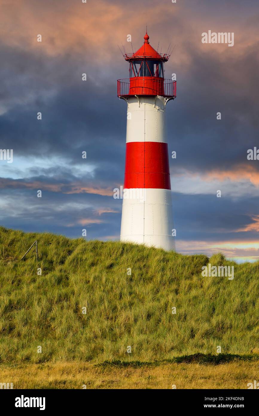 Leuchtturm von List, Ostellenbogen, Insel Sylt, Schleswig Holstein ...