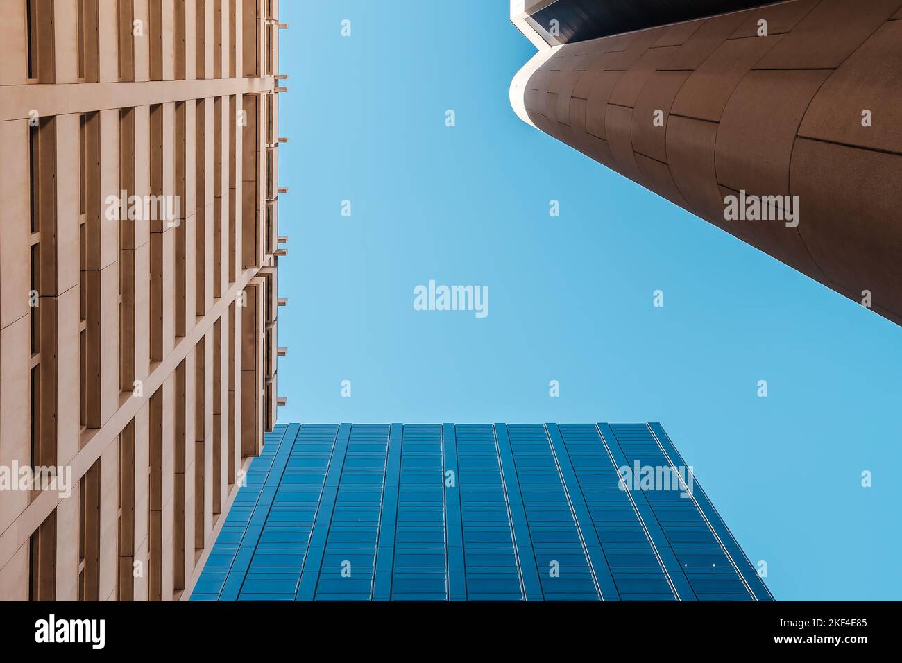 Office buildings in Adelaide city on a day while looking up Stock Photo ...