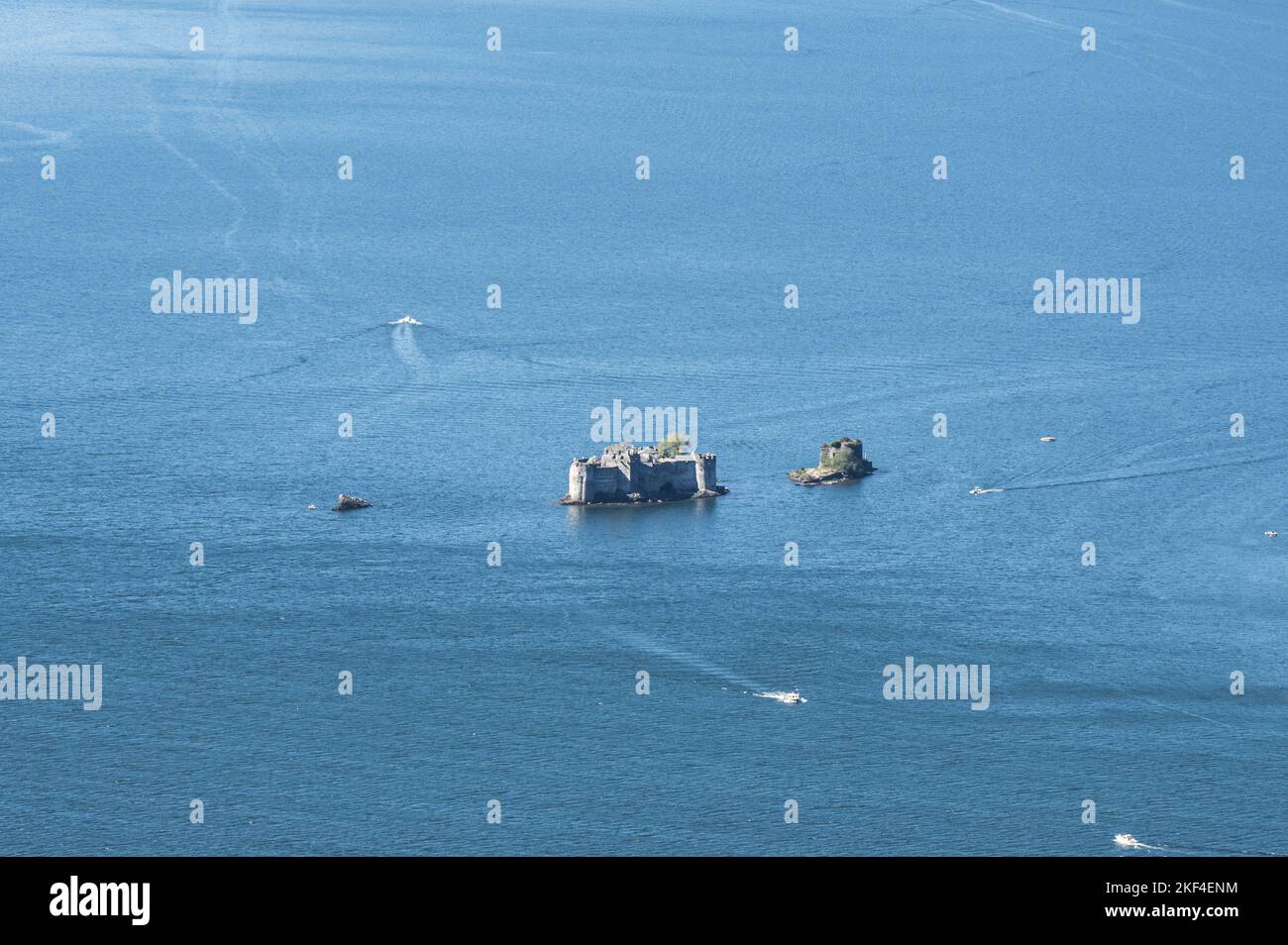 Aerial view of the Castle of Cannero on the Lake Maggiore Stock Photo ...