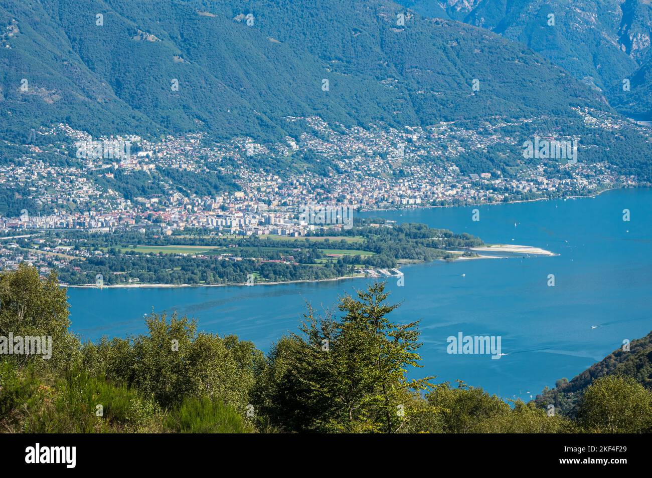 Aerial view of Locarno from a mountain Stock Photo - Alamy