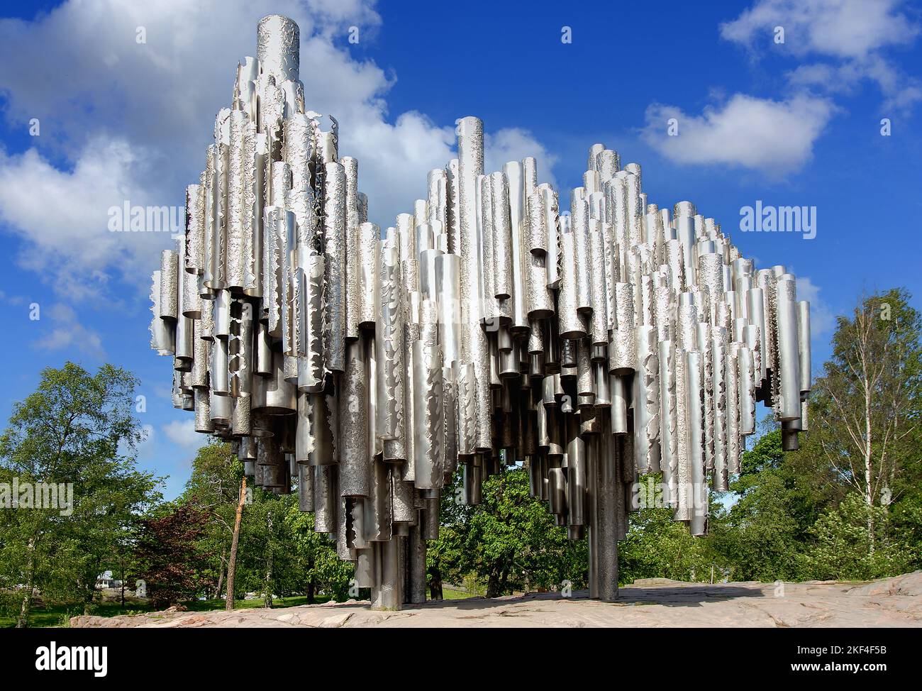 Abstraktes Sibelius Monument in Helsinki, Finnland, Denkmal, Jean ...