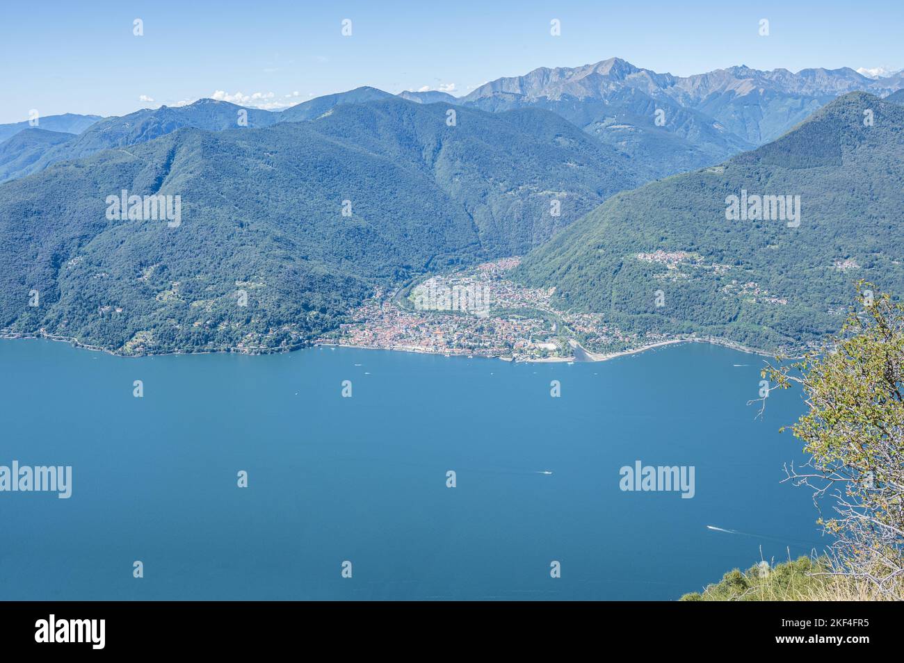 Aerial view of Lake Maggiore, Cannobio and the Cannobina Valley ...