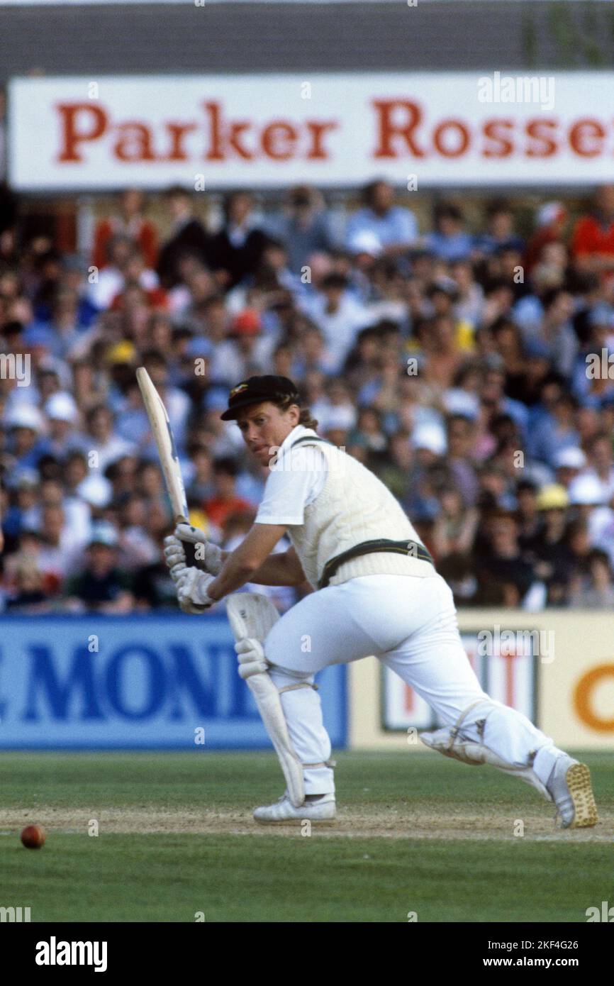 Kim Hughes in batting action for Australian Stock Photo - Alamy