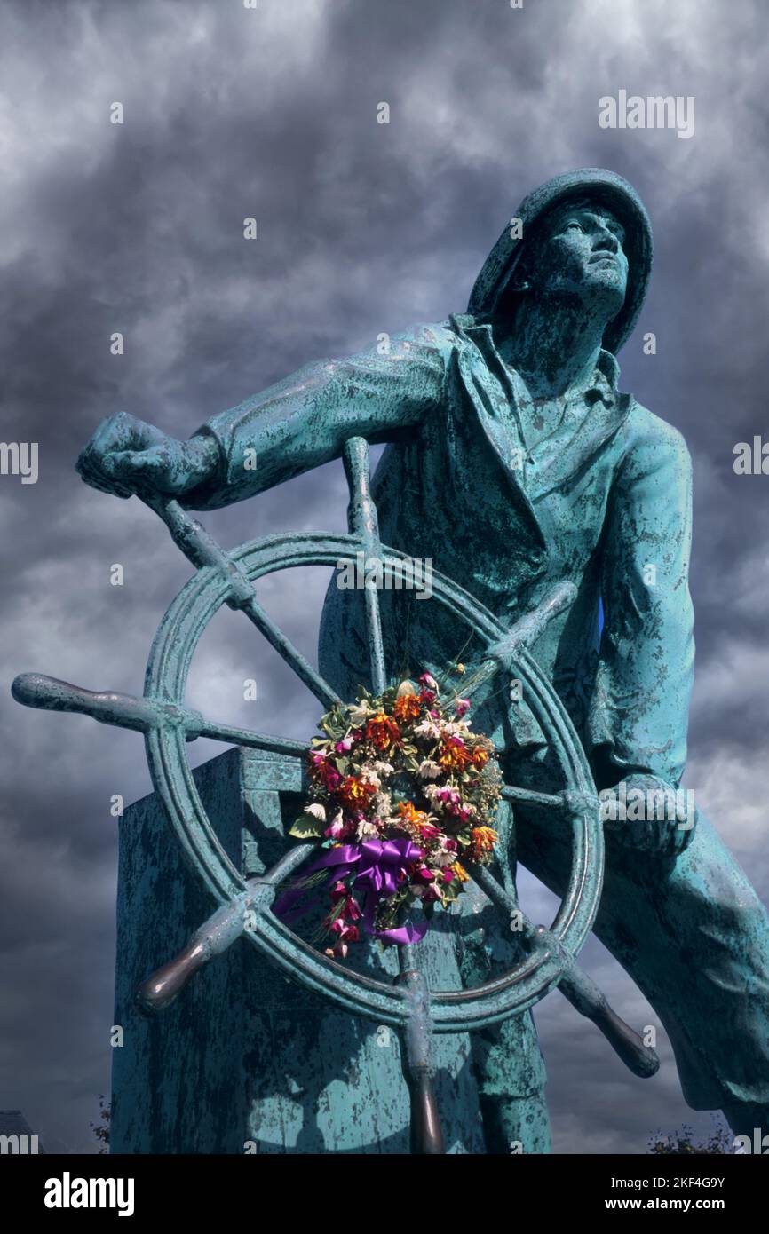 USA, New England, Gloucester MA, Steuermann im Sturm, Denkmal ...