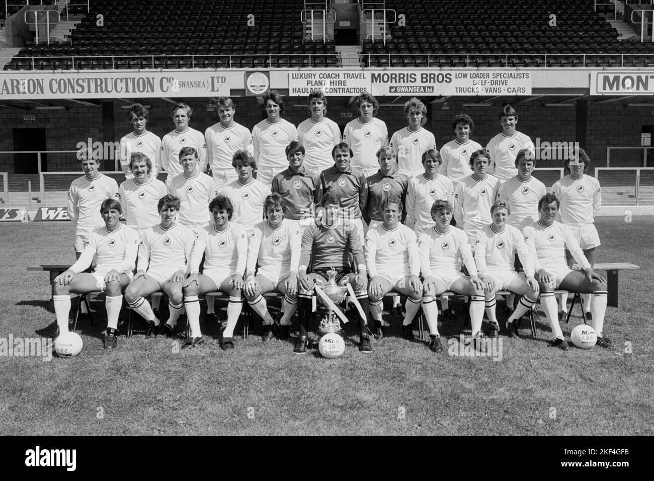 Swansea City Team Group for the 1983-84 season, pictured with the Welsh ...