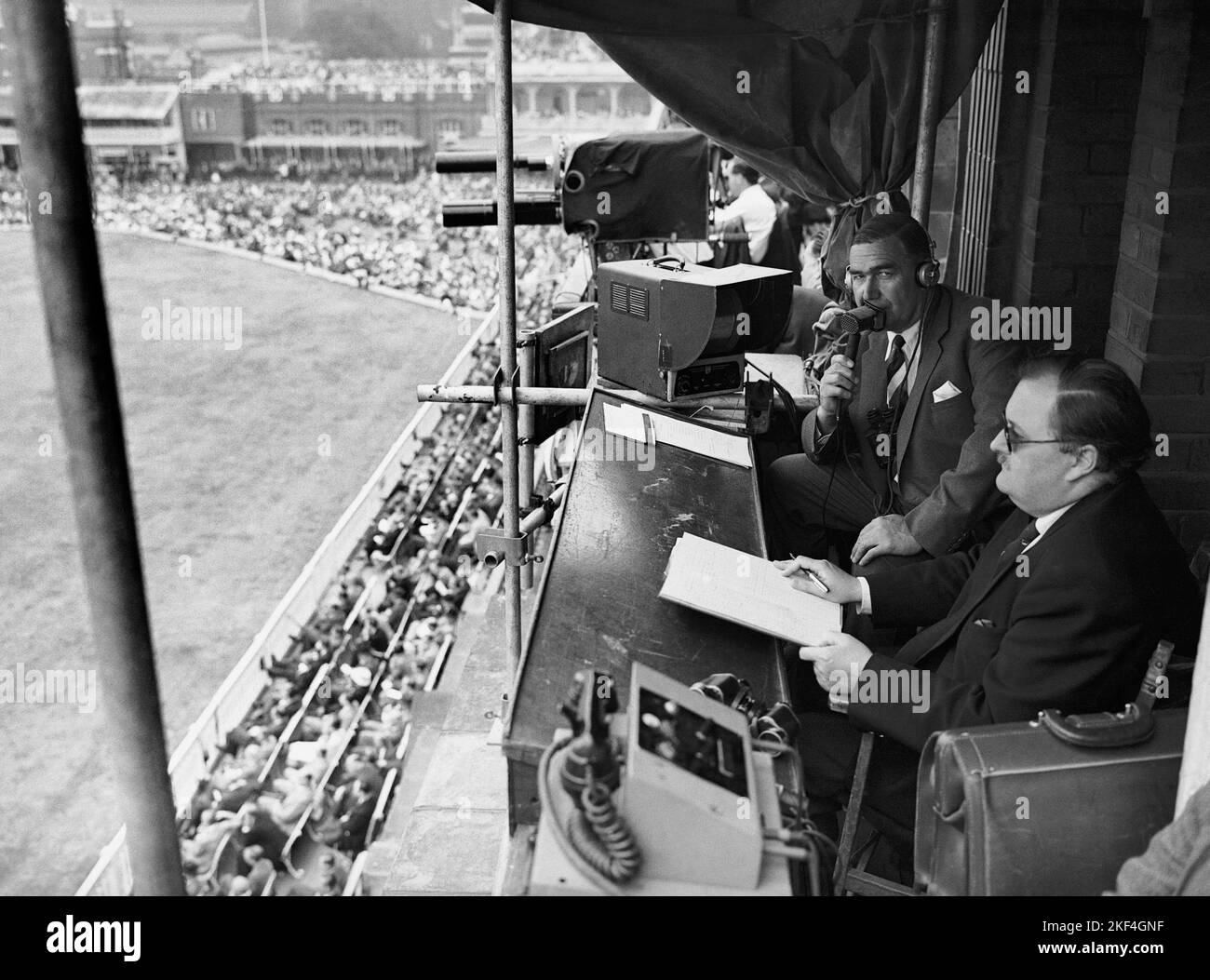 A view of the commentators box at Lord's Stock Photo - Alamy
