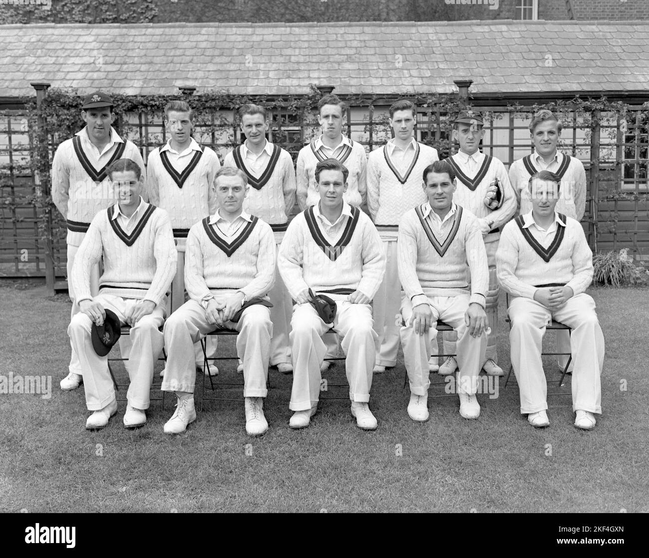 Lancashire County Cricket Club team group. (back row, l-r) Ken Grieves ...