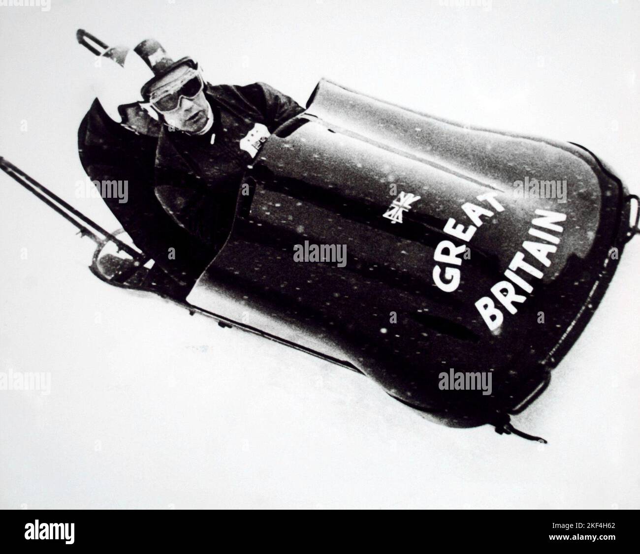 Tony Nash (front) and Robin Dixon in action at St.Moritz in 1965 Stock ...