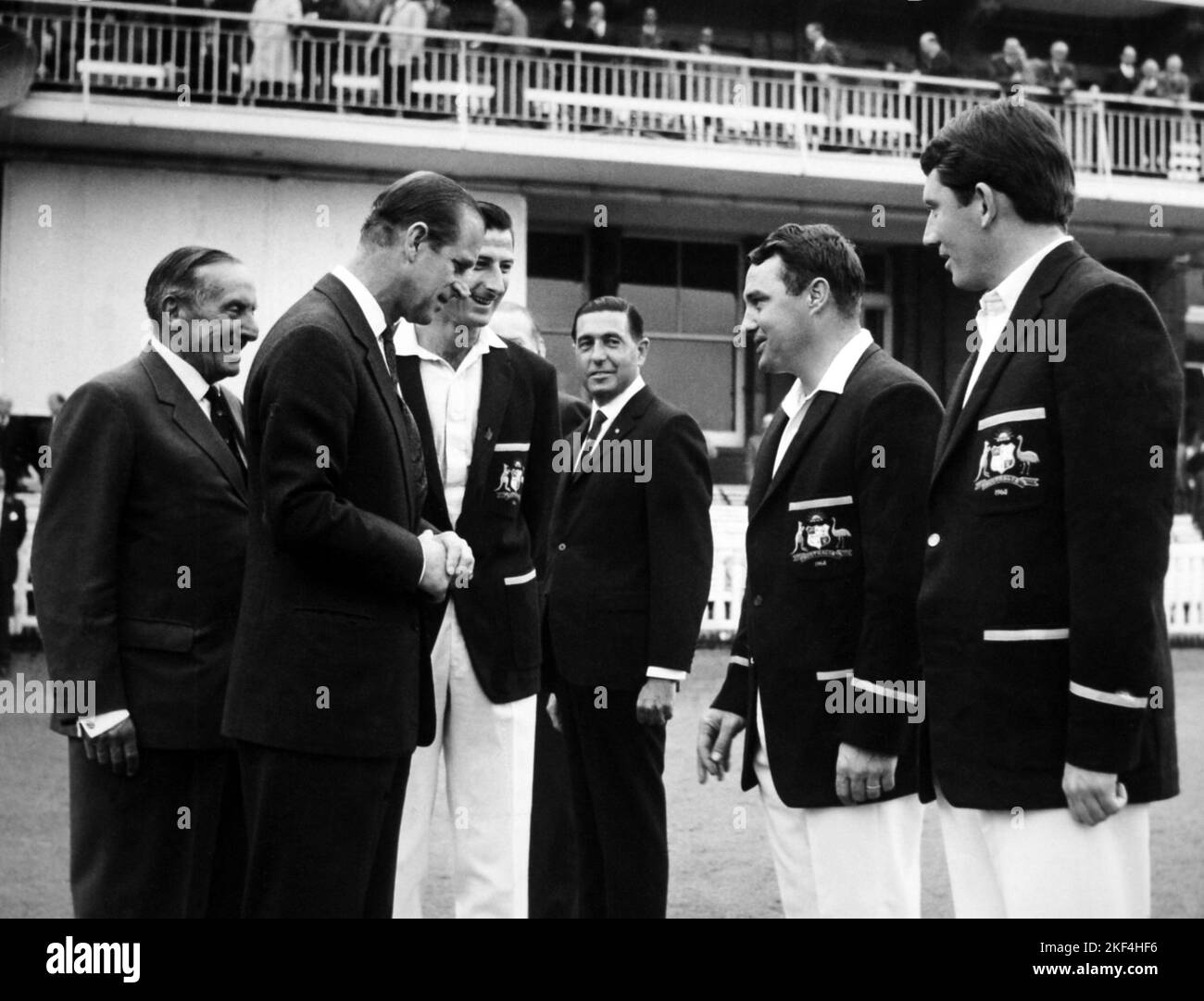 The Duke of Edinburgh chatting to Barry Jarman of Australia Stock Photo ...