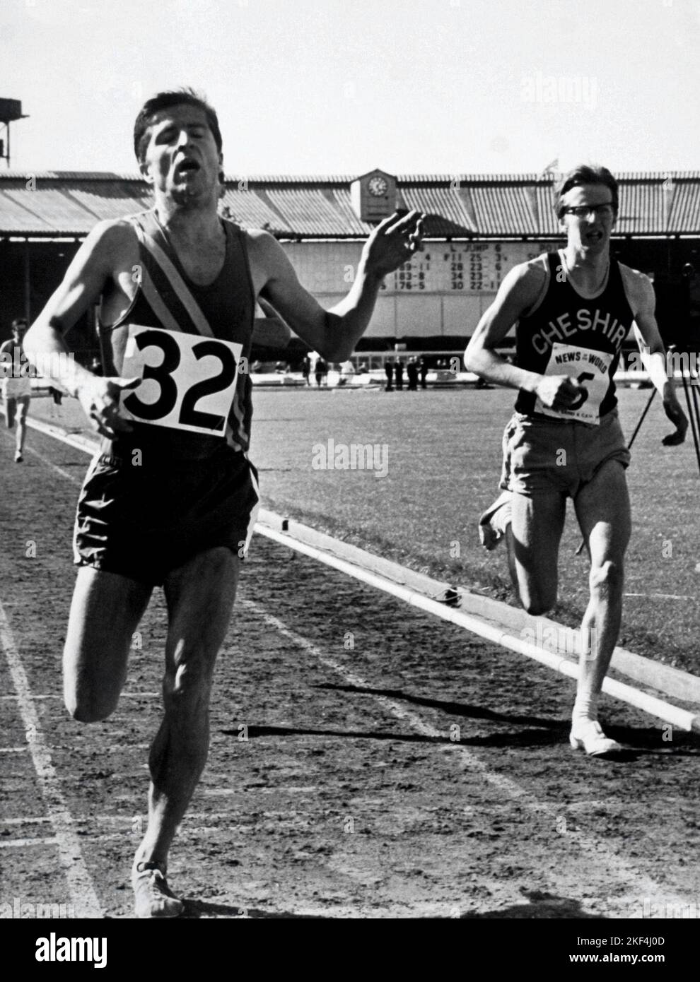 Geoff North, of Warwickshire, left, wins the Three Miles Event at White ...