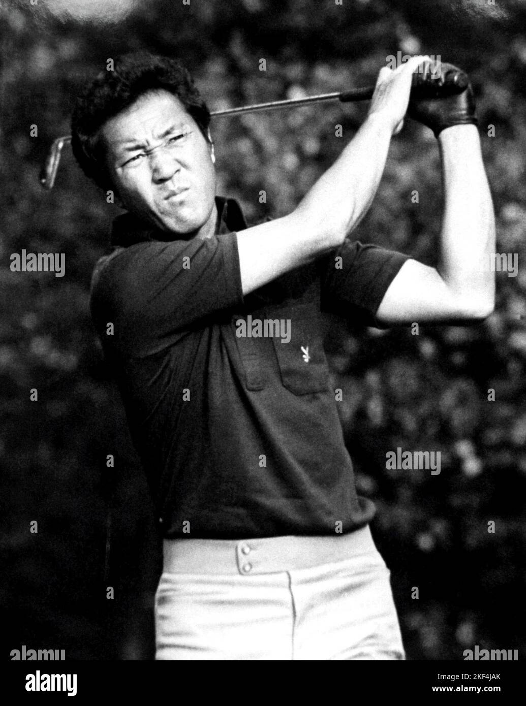 Isao Aoki of Japan shows grim determination Stock Photo - Alamy