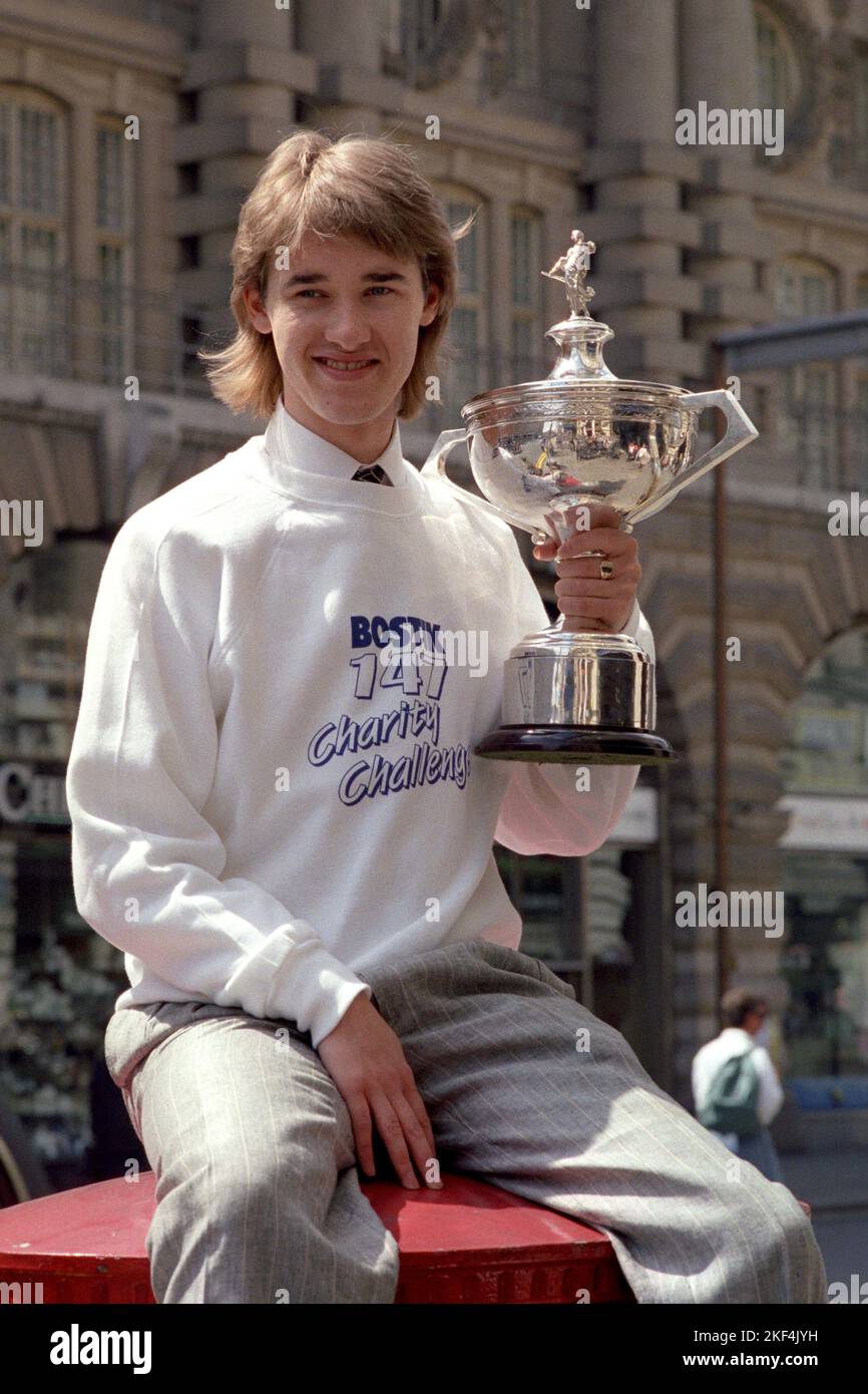 Embassy World Snooker Champion Stephen Hendry poses with the ...