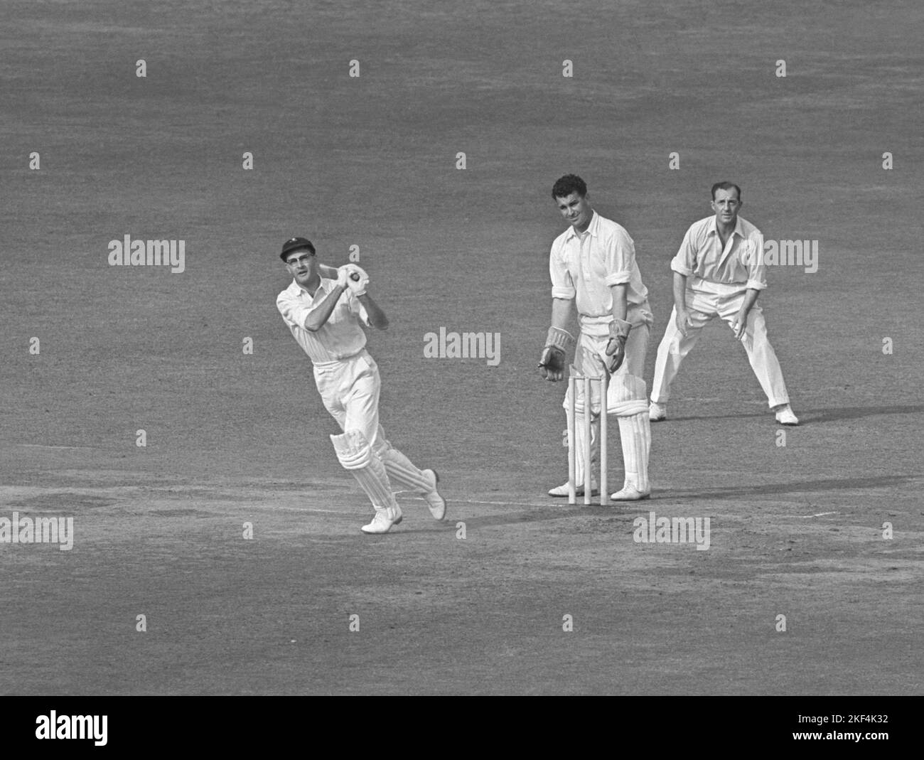 Paul Winslow in batting action for South Africa watched by Middlesex ...