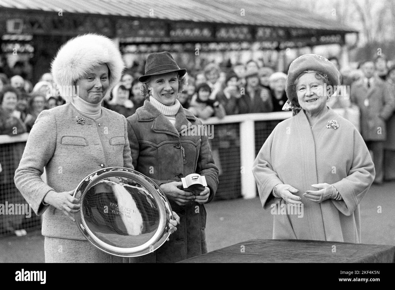 The Queen Mother presents owner of King George VI Chase winner Silver ...