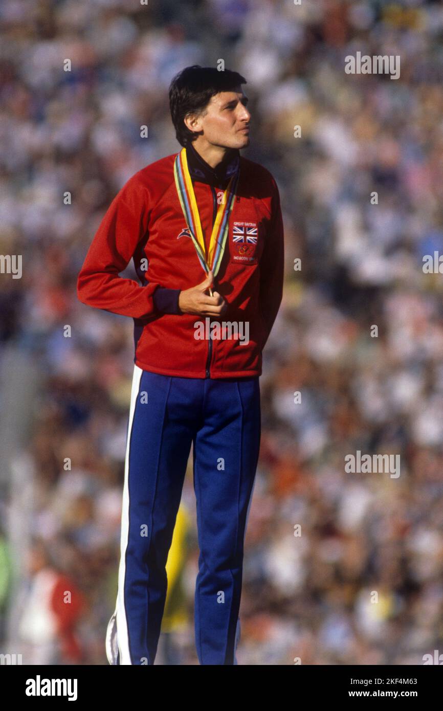 Great Britain's Seb Coe on the podium with his gold medal Stock Photo ...