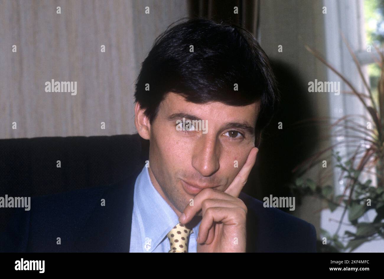 Athlete Sebastian Coe in his office at the Sports Council Stock Photo ...