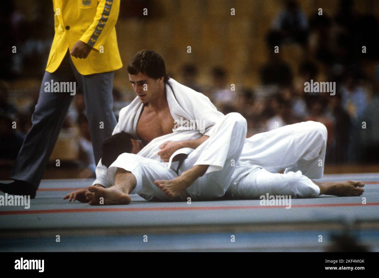 Neil Adams of Great Britain (top) in action on his way to winning the ...