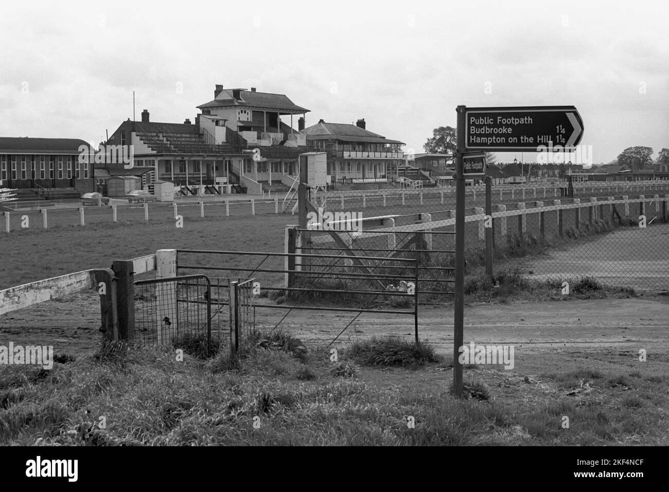 General view of Warwick Racecourse showing the grandstand and a ...