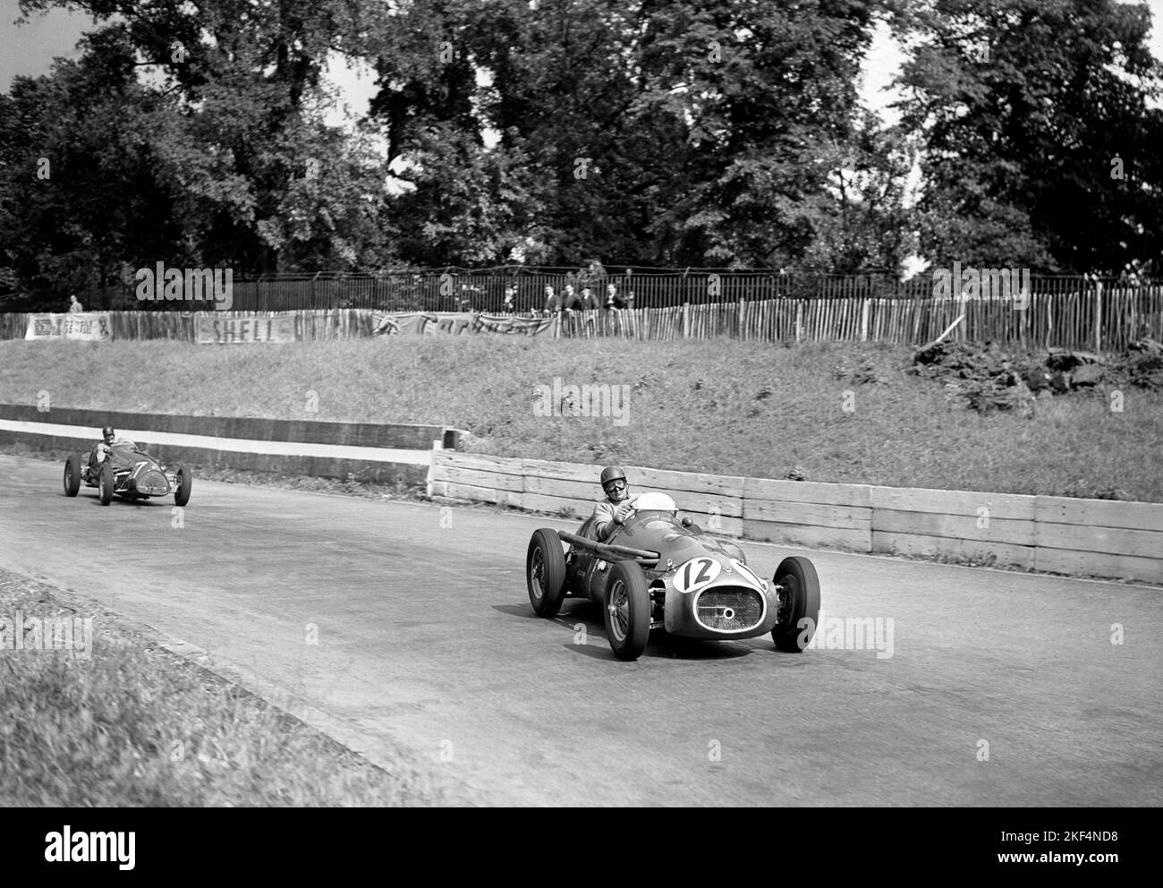 British racing driver Duncan Hamilton racing his HWM at Crystal Palace ...