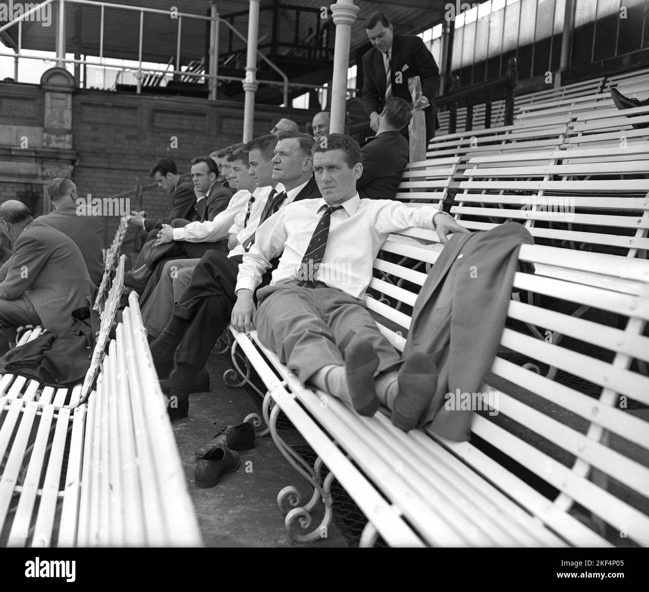 The Blackburn Rovers captain Ronnie Clayton, seen relaxing at Lords ...