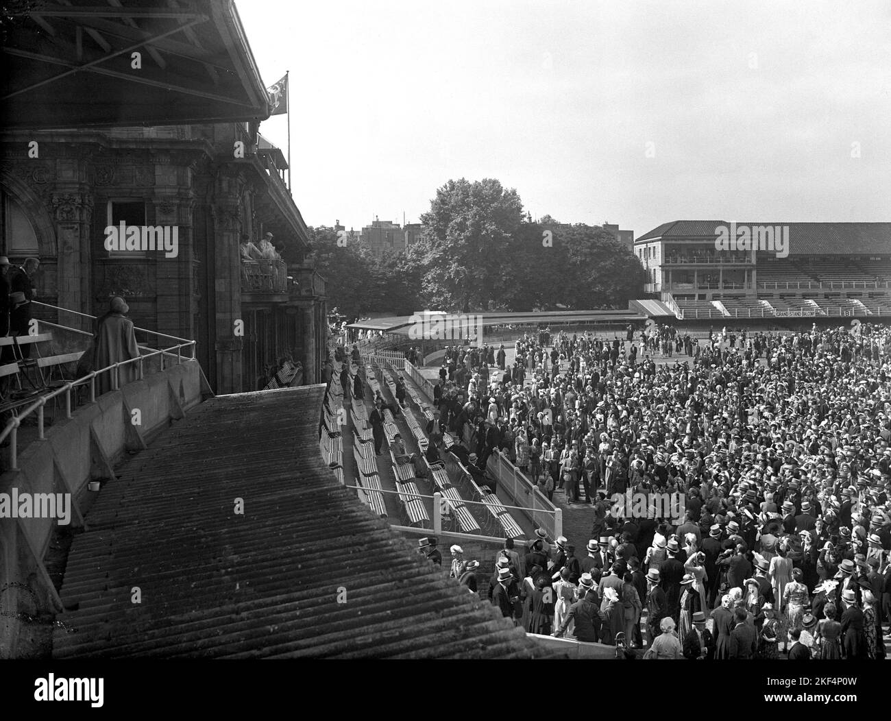 The huge crowd which gathered outside the Pavilion to request that ...