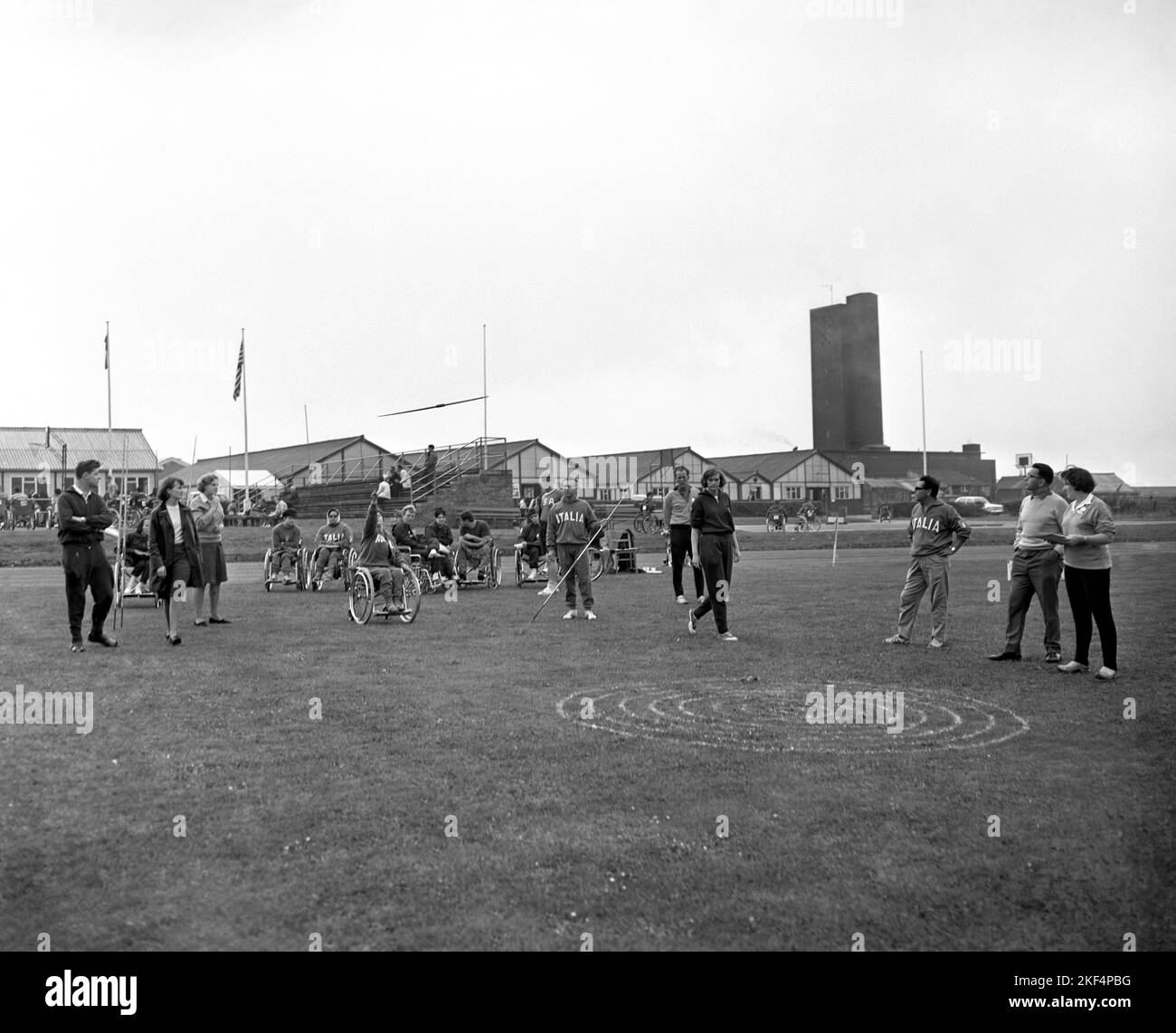 General view of precision javelin contest with Miss Toso of Italy ...