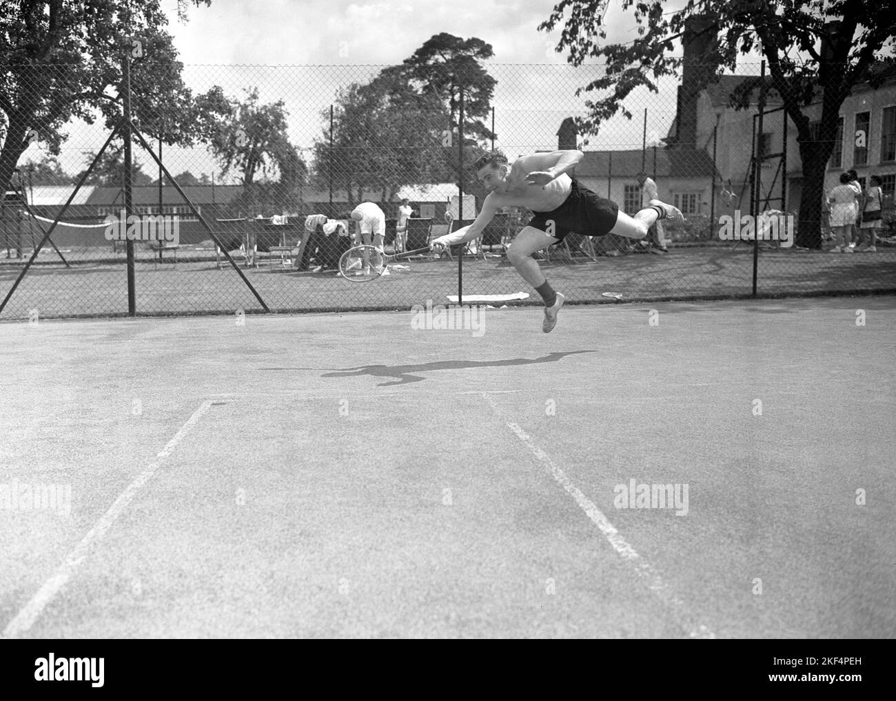West Ham United's Jim Barrett enjoys a spot of tennis during a break in ...