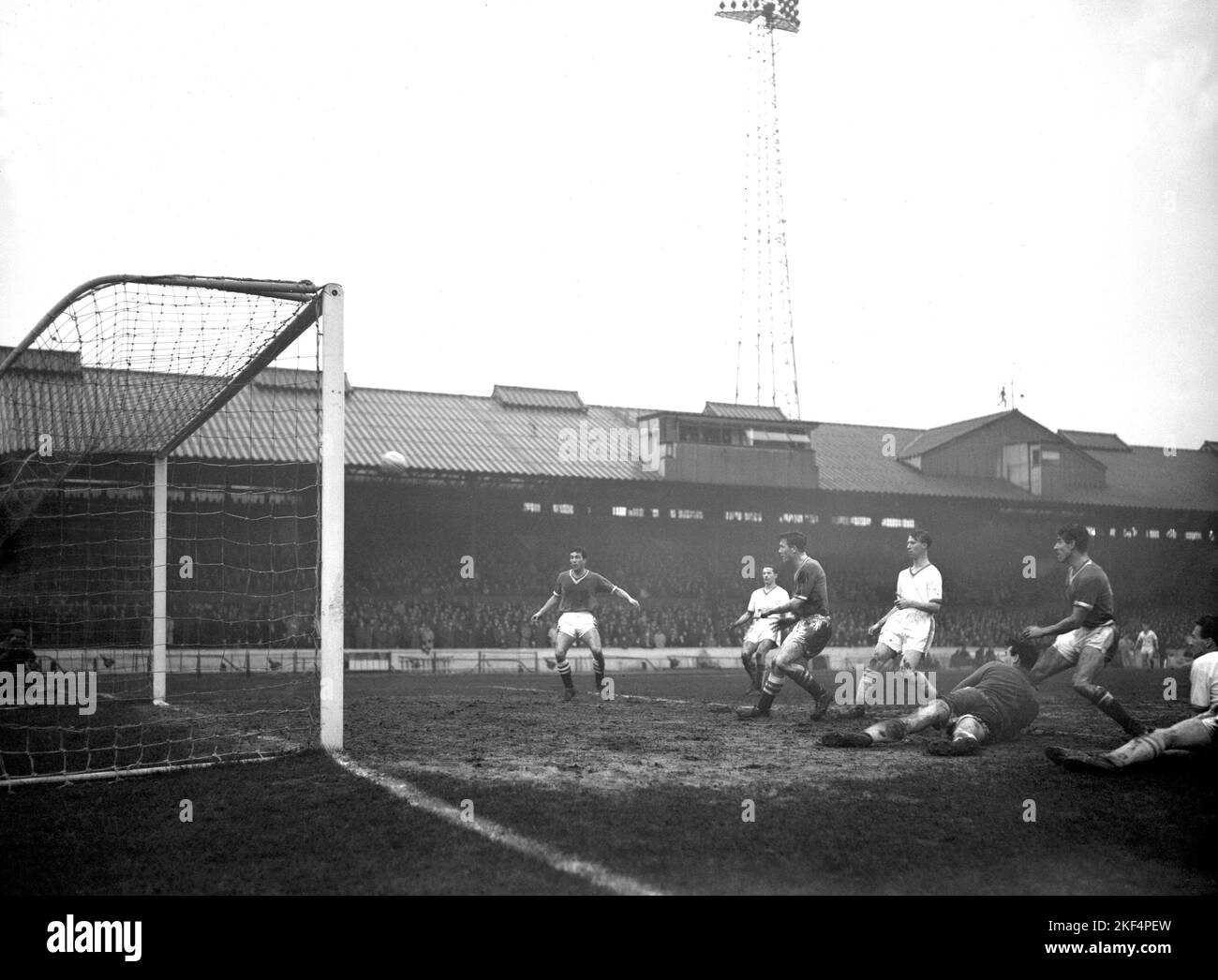 Chelsea's Charlie Livesey misses an open goal as his clears the ...