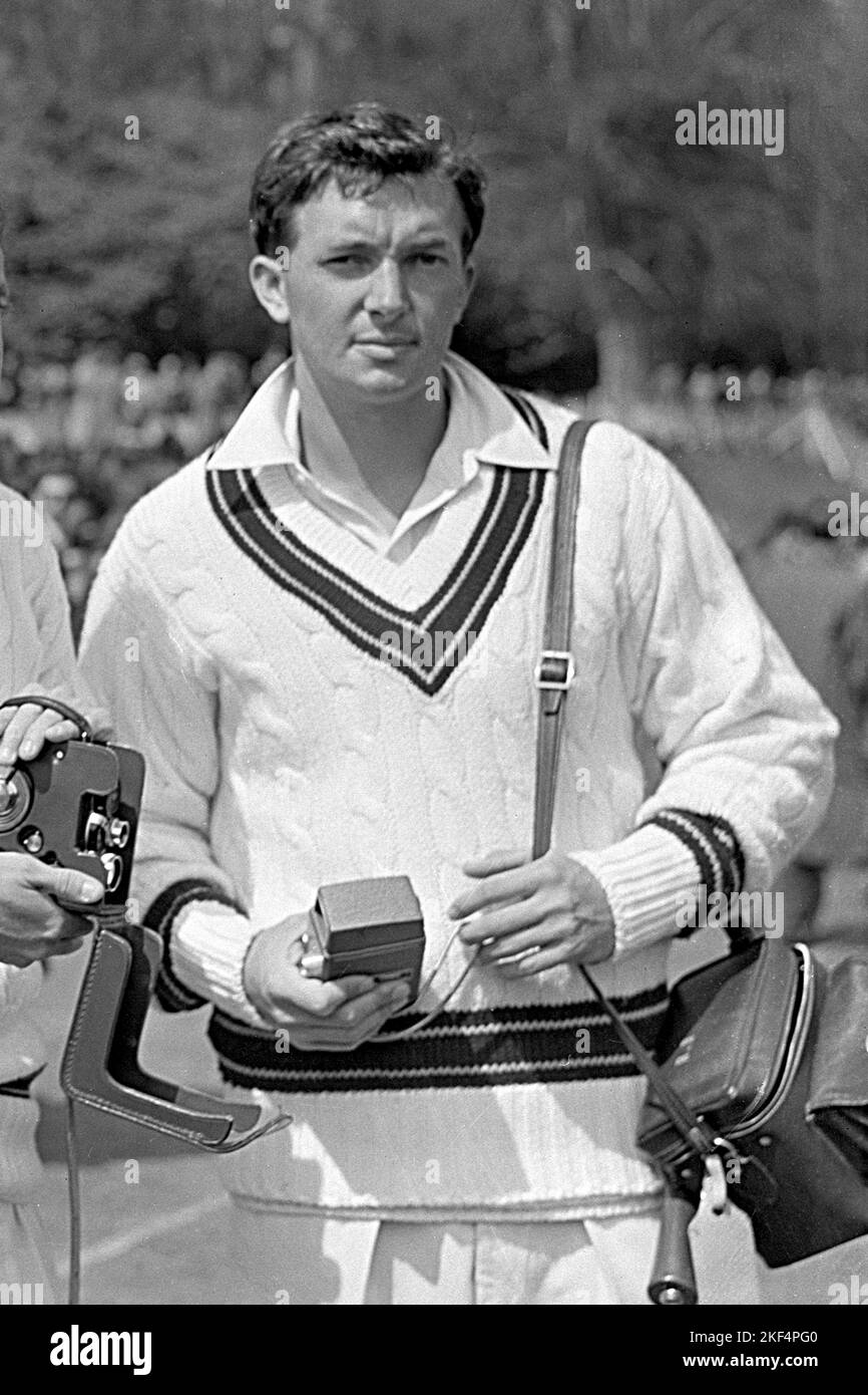 Australia's Richie Benaud with his video camera before the match Stock ...