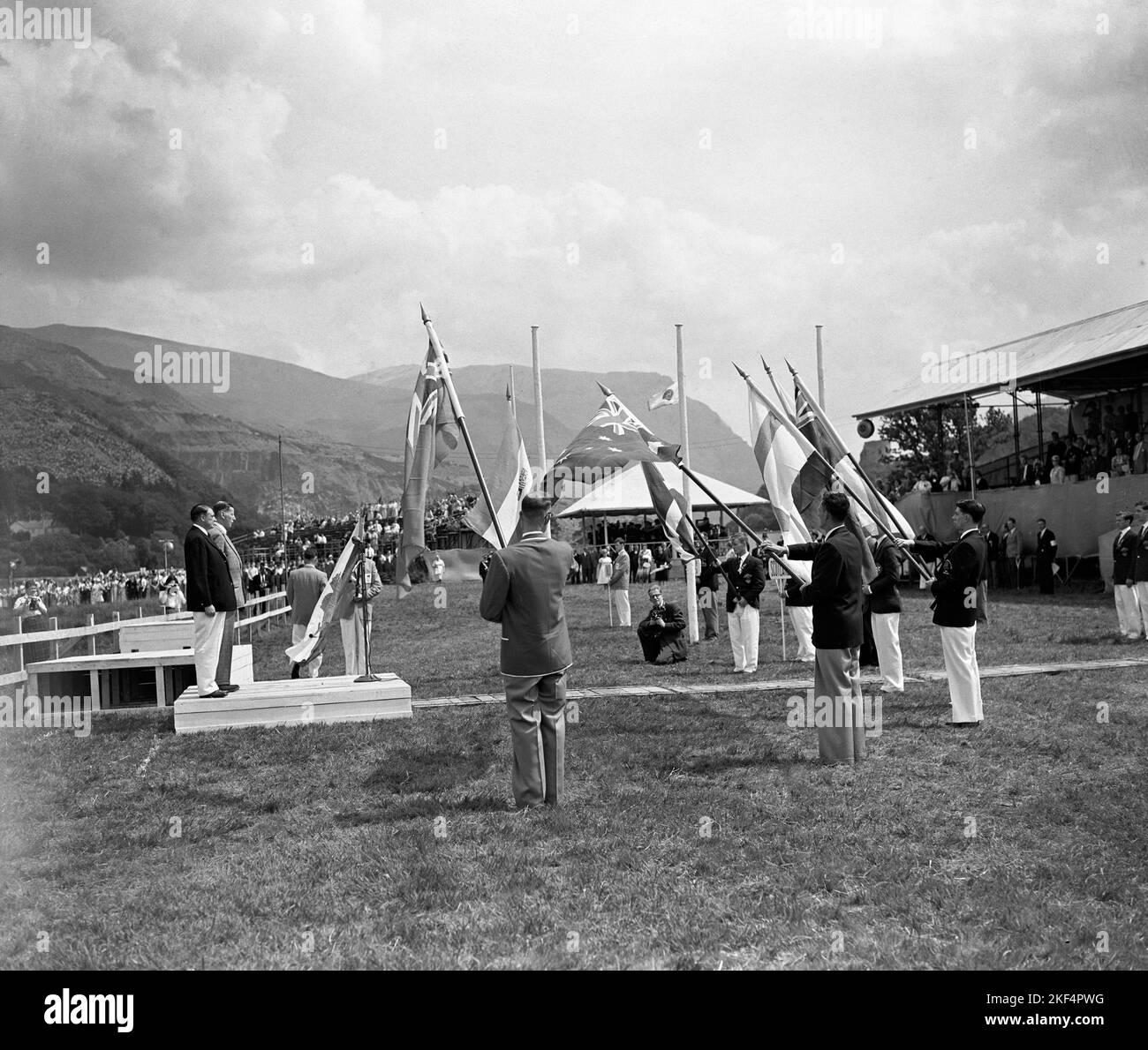 A ceremony featuring the flags of the competing countries marks the ...