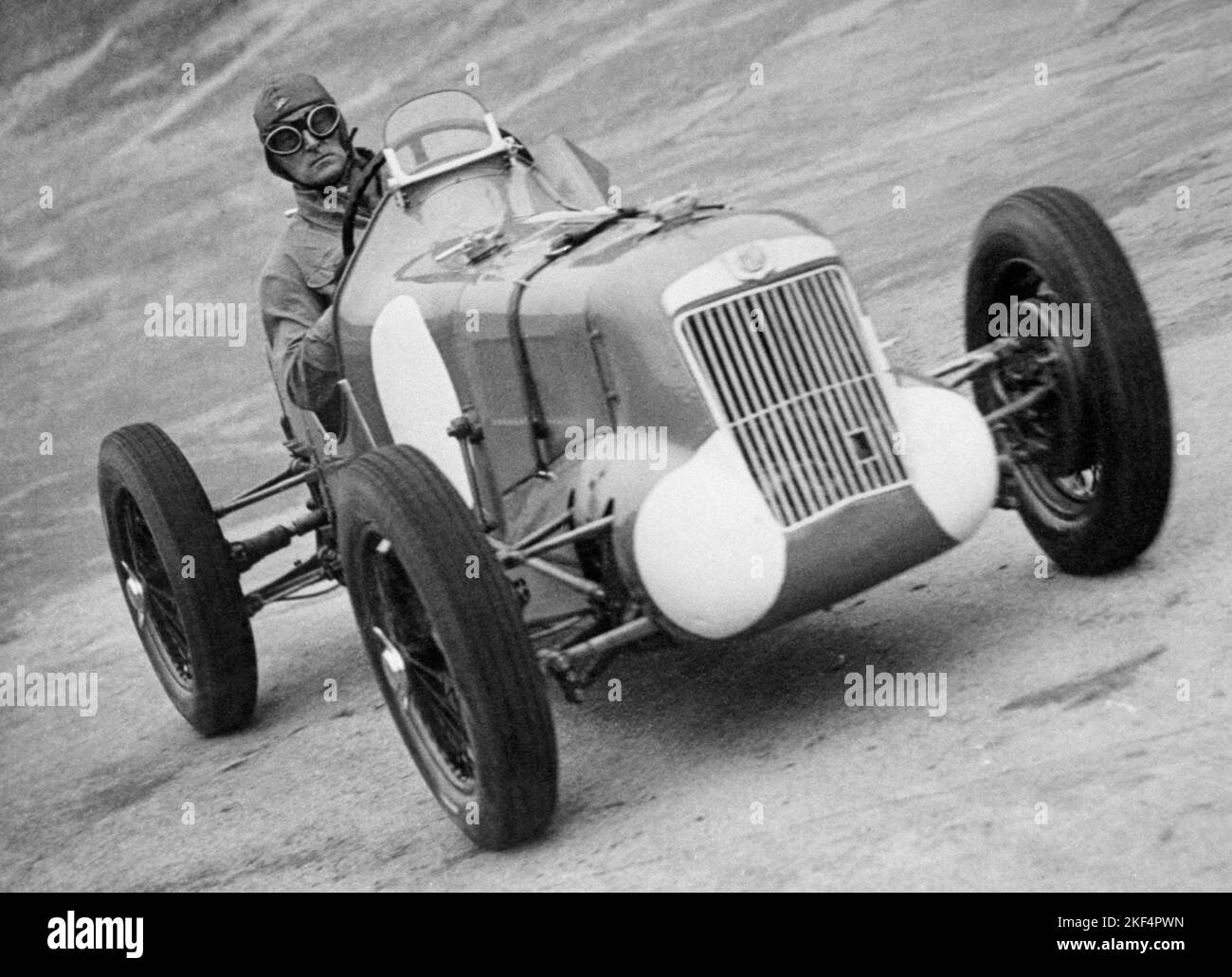 Malcolm Campbell driving a Monoposto car at Brooklands. circa 1924 ...