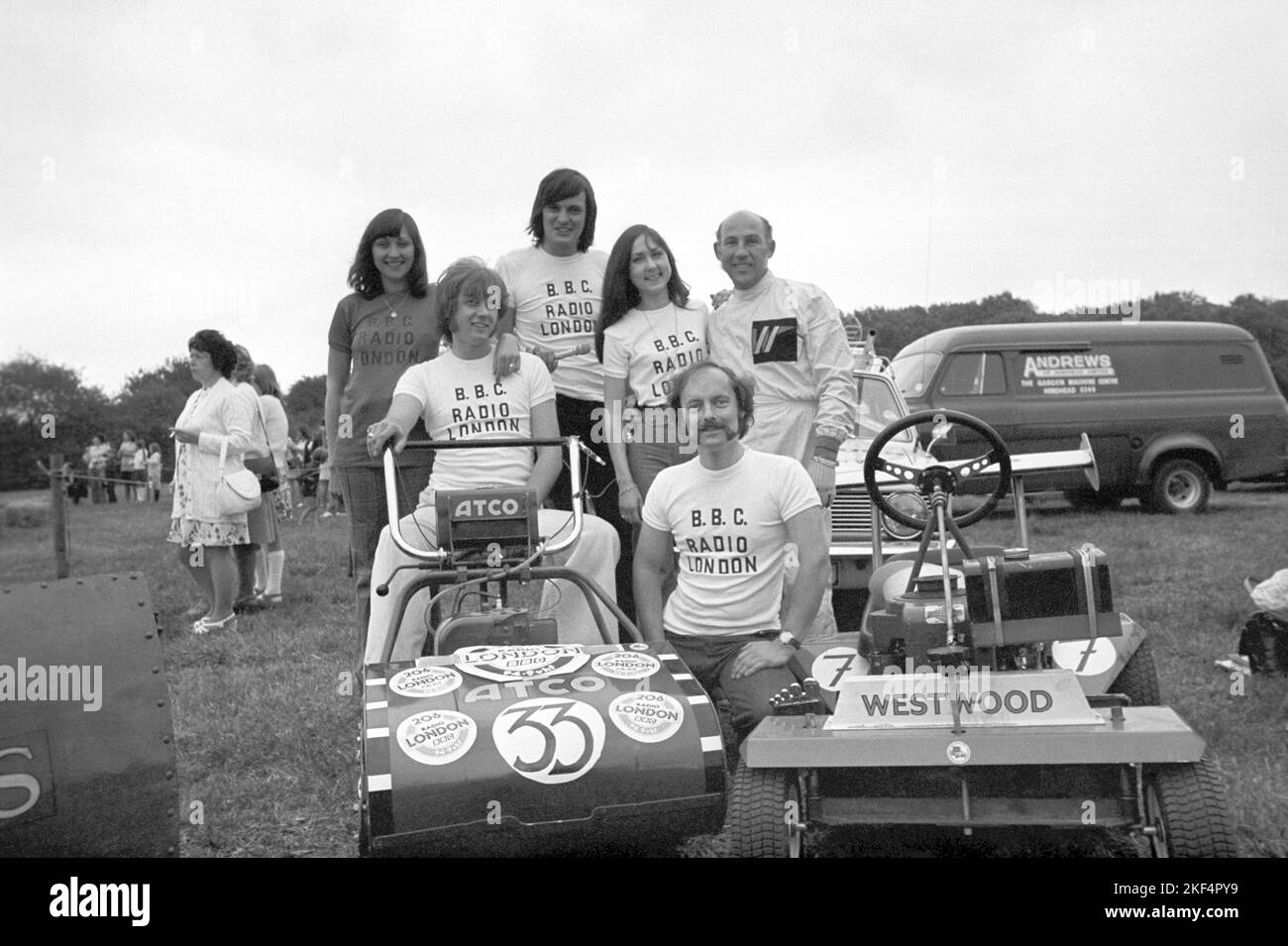 The BBC Radio London team pictured with British Racing driver Stirling ...