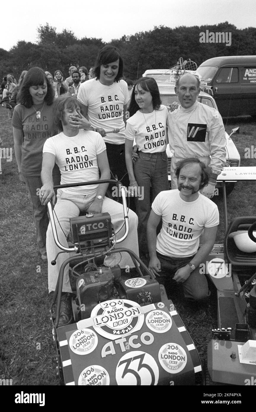 The BBC Radio London team pictured with British Racing driver Stirling ...