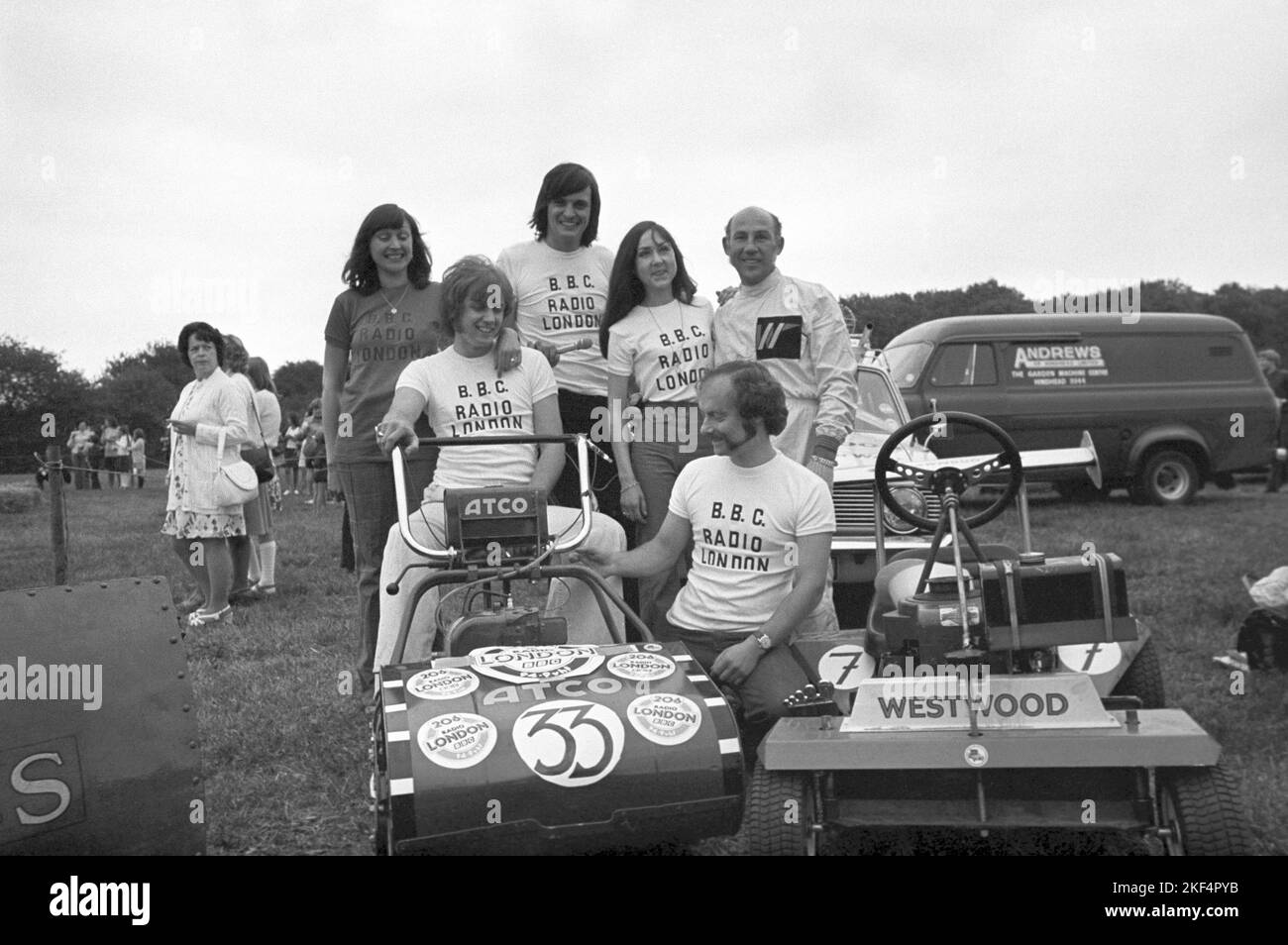 The BBC Radio London team pictured with British Racing driver Stirling ...