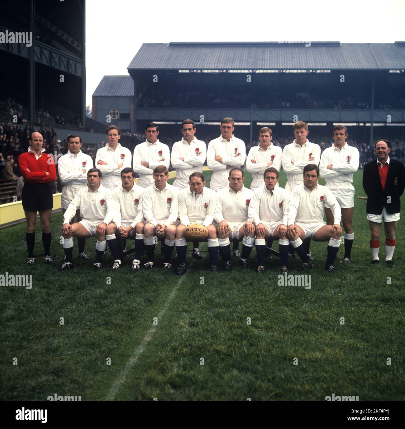 England team group (back l-r) D. C. J. McMahon (referee), Don ...