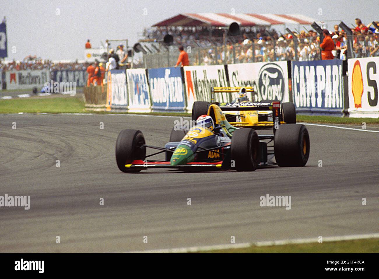 French driver Eric Bernard driving a Lola-Lamborghini at the British ...
