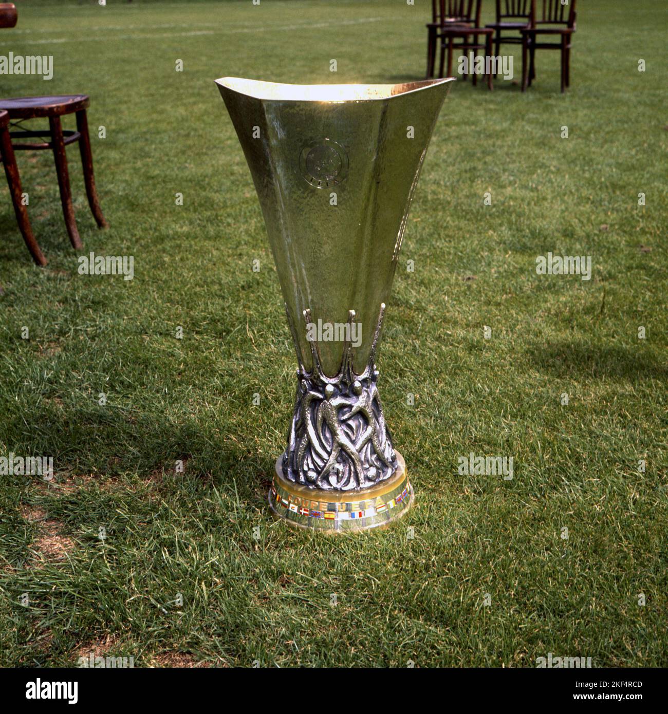 The UEFA Cup Trophy photographed at a Tottenham Hotspur photocall ...