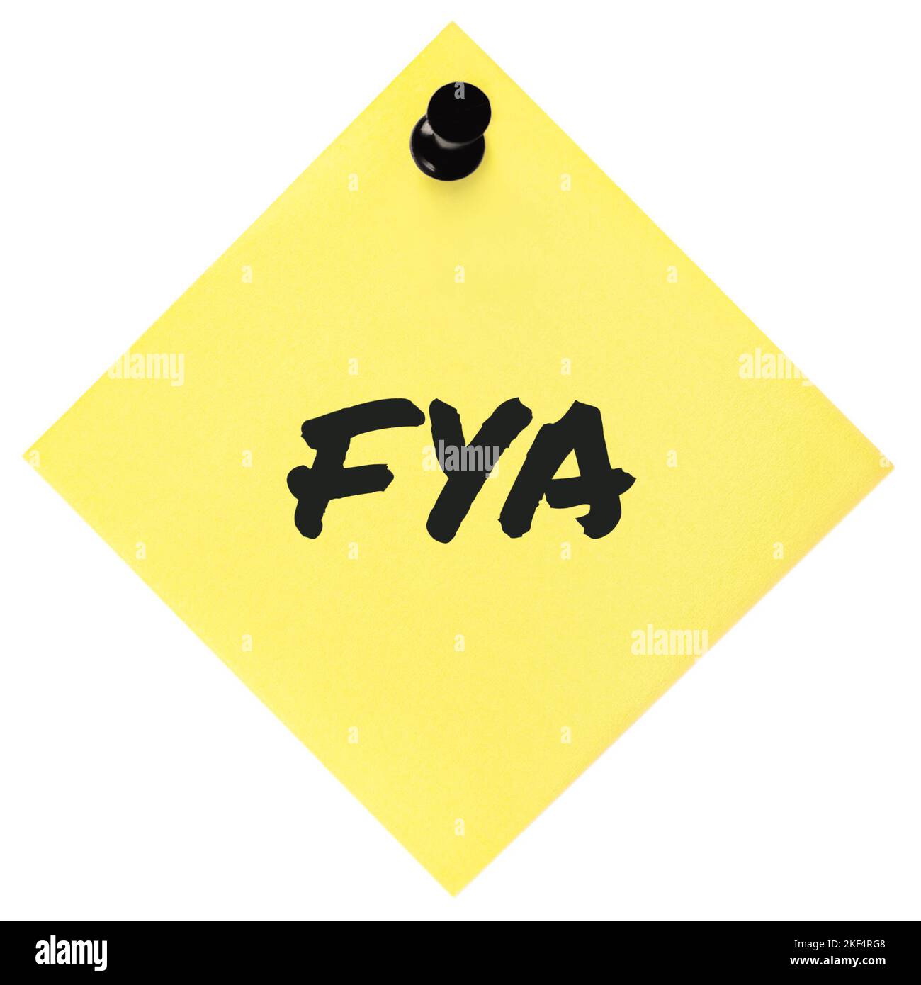 For your action acronym FYA black marker written business initialism ...
