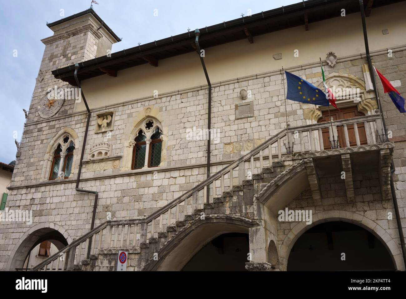 Exterior of historic buildings in Venzone, Udine province, Friuli ...
